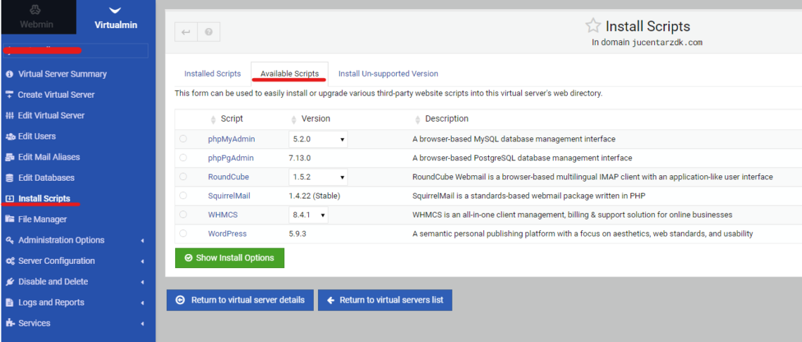 Install WordPress in Virtualmin in 3 easy steps – Adnan Halilovic Blog